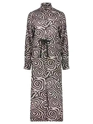 Herno High-collar Belted Dress - Brown