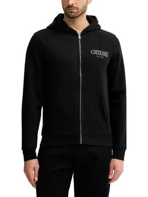 Guess Zip Hooded Sweatshirt - Black