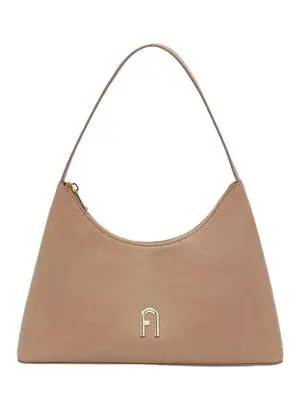 Furla Leather Tote Bag With Logo Detail - Neutrals