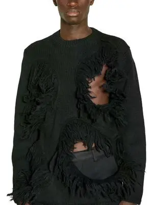 Comme Des Garçons Fringed Sweater - Black