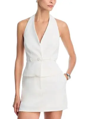 French Connection Harry Belted Halter Top - Summer White