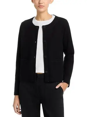 Eileen Fisher Round Neck Short Jacket - Black