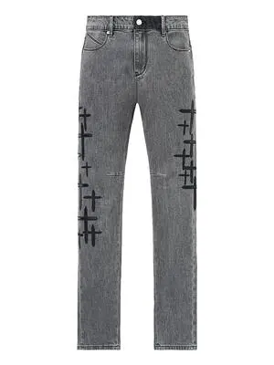 RtA Skinny Fit Jeans - Clouded Mist Cross Patch