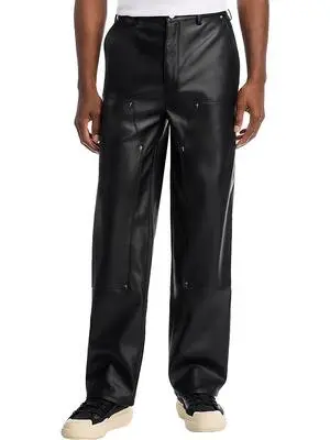 RtA Faux Leather Carpenter Trousers - Shiny Black