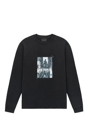 RtA Lawrence Long Sleeve Tee - Vintage Black Cctv Stream