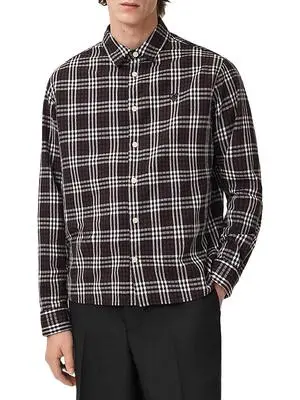 ALLSAINTS Santiago Relaxed Fit Shirt - Brown