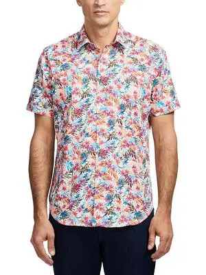 Robert Graham Floral Short Sleeve Woven Shirt - Multi
