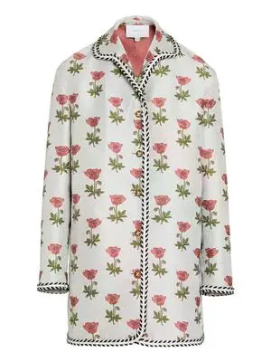 Giambattista Valli Floral Print Coat - Neutrals