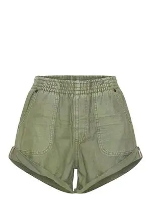 ONETEASPOON Elasticated-waistband Khaki Shorts - Green