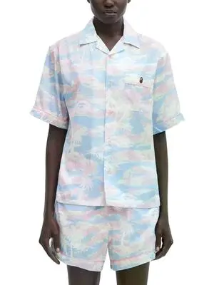 A BATHING APE Patterned Short-sleeve Shirt - Blue
