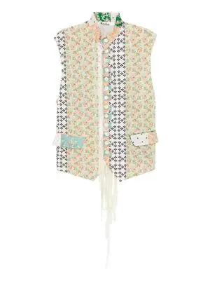 MIDORIKAWA Floral-print Gilet - Neutrals