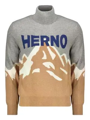 Herno Mountain-design High-neck Sweater - Grey