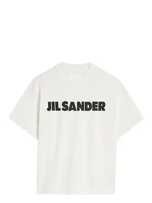 JIL SANDER T-shirt Logo Cotton - Porcelain