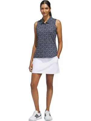 Adidas Ultimate365 Printed Ottoman Climacool Sleeveless Polo - Collegiate Navy