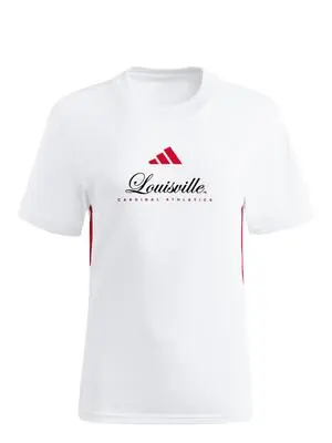 Adidas Louisville Cardinals Essentials 3-stripes Tee - White / Team Power Red / Multi