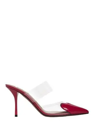 Alaïa Leather-pvc Le Coeur Heeled Mules 90 - Red