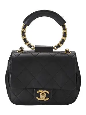 CHANEL Quilted Lambskin In The Loop Handle Flap Bag Small