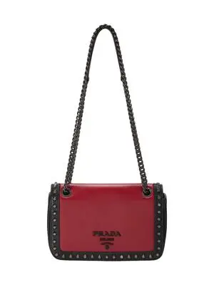 Prada Studded Crossbody Bag Red