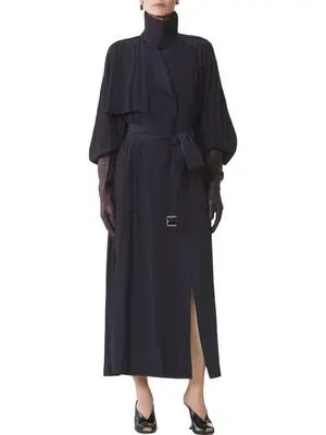 LANVIN Trench Coat In Silk Charmeuse - Montana