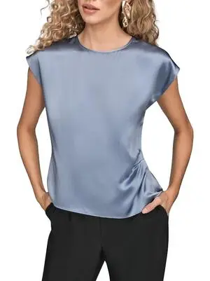Donna Karan New York Cap-sleeve Stretch-silk Top - Tempest