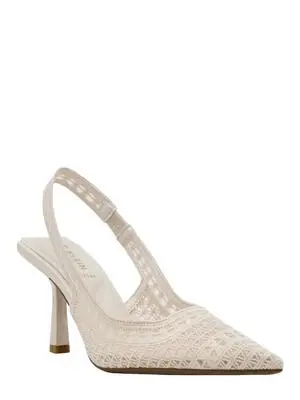 Anne Klein Ismeralda Slingback Pointed Toe Pump - Creme Crochet