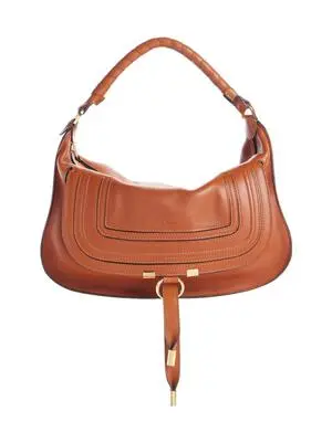 Chloé Small Marcie Leather Shoulder Bag Clay Brown