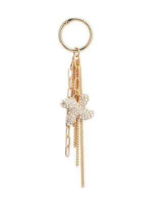 Chelsea28 Pavé Crystal Initial Bag Charm - X- Clear- Gold