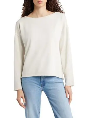 Eileen Fisher Bateau Neck Boxy Top - Bone