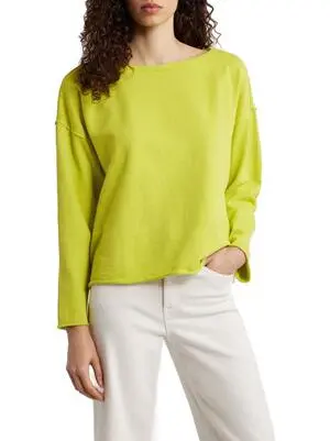 Eileen Fisher Bateau Neck Boxy Top - Citron