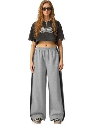 AELFRIC EDEN Graffiti Heart Baggy Sweatpants - Grey