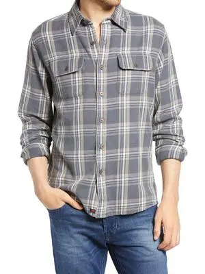 THE NORMAL BRAND Mountain Regular Fit Flannel Button-up Shirt - Grey Plaid