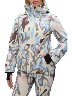 HALFDAYS Lawrence Abstract Print Waterproof Ski Jacket - Rocky Mountains