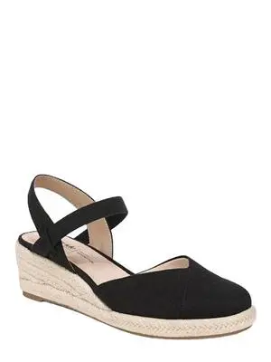LIFESTRIDE Pilar Slingback Espadrille Wedge Sandal - Black