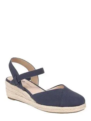 LIFESTRIDE Pilar Slingback Espadrille Wedge Sandal - Lux Navy