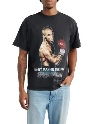 ID SUPPLY CO Mike Tyson Feared Fists Graphic T-shirt - Washed Black