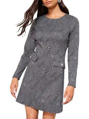 FRIENDS LIKE THESE Long Sleeve Check Minidress - Black/white