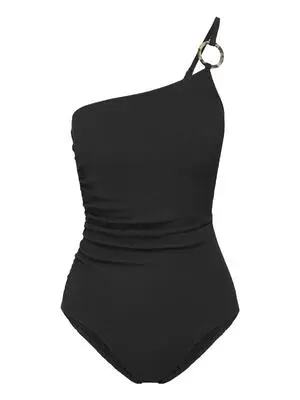 CHANGE OF SCENERY Kara One-shoulder One-piece Swimsuit - Black Texture