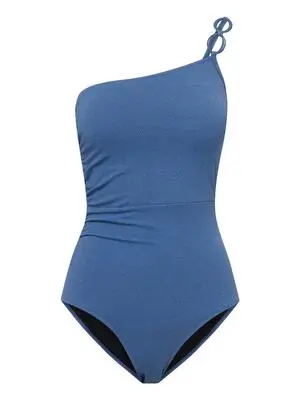 CHANGE OF SCENERY Kara One-shoulder One-piece Swimsuit - Steel Blue Metallic