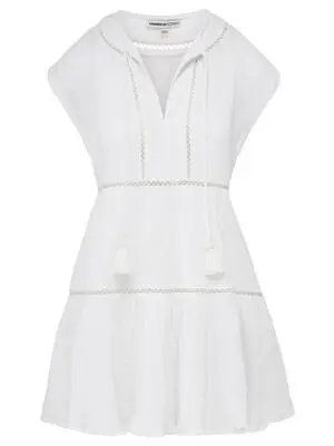 CHANGE OF SCENERY Embroidered Gari Dress - Fresh White