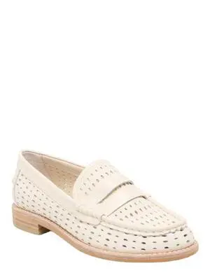 Dolce Vita Penny Loafer - Off White Perforated Leather