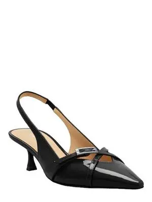 STUART WEITZMAN Georgie Kitten Heel Slingback Pump - Black