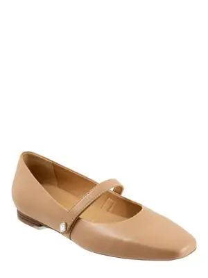 Softwalk Hazel Mary Jane Flat - Beige