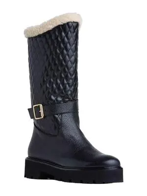 BEAUTIISOLES Faux Fur Lined Winter Boot - Black