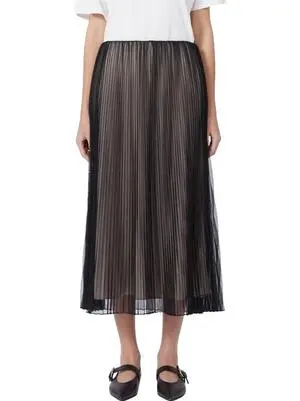 Max Mara Pleated Maxi Skirt - Black