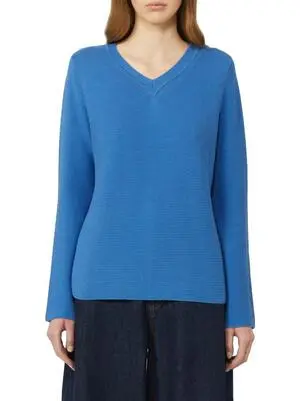 Max Mara V-neck Cotton-blend Sweater - Cornflower Blue