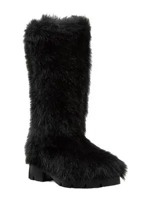 STUART WEITZMAN Hudson Genuine Shearling Boots - Black