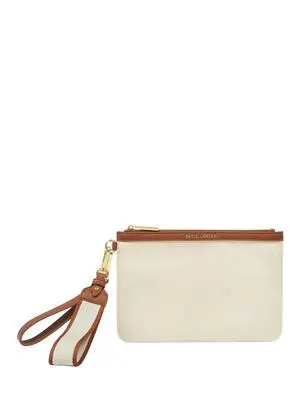 KATIE LOXTON Hallie Wristlet Pouch - Canvas/cognac