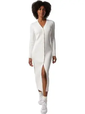 KADA Long Sleeve Sweater Duster Midi Dress - Salt