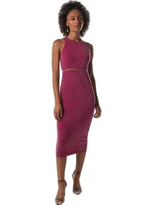 KADA Cupro Sculpt Racerback Midi Dress - Merlot
