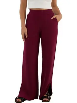 KADA Sweater Wide Leg Pant - Merlot